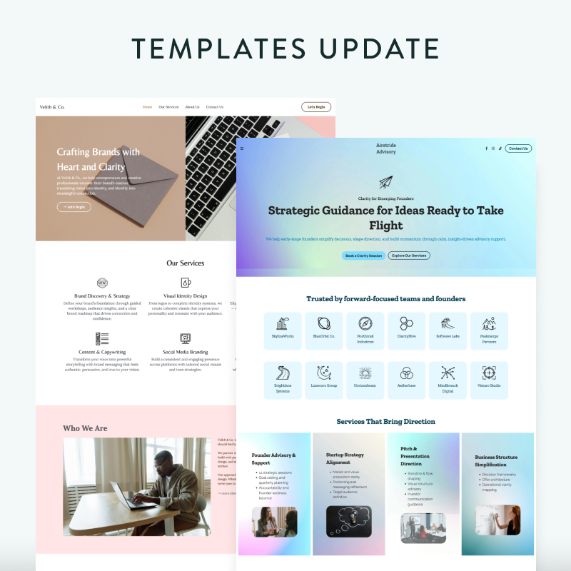 Templates Update - Updates - Strikingly
