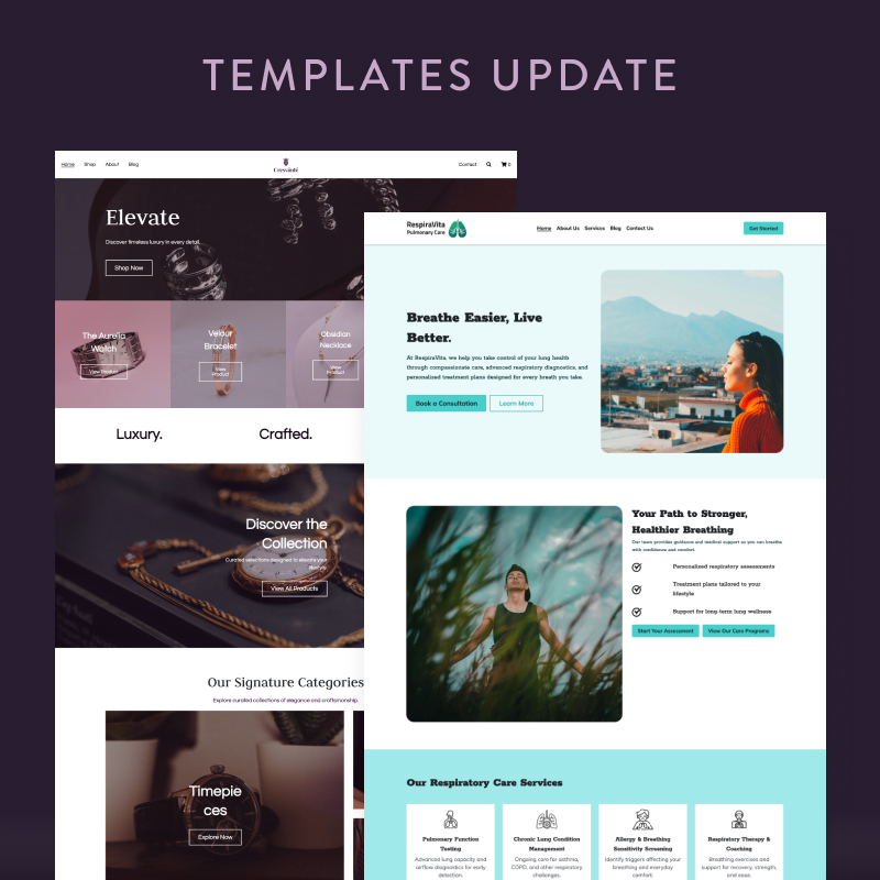 Templates Update - Updates - Strikingly