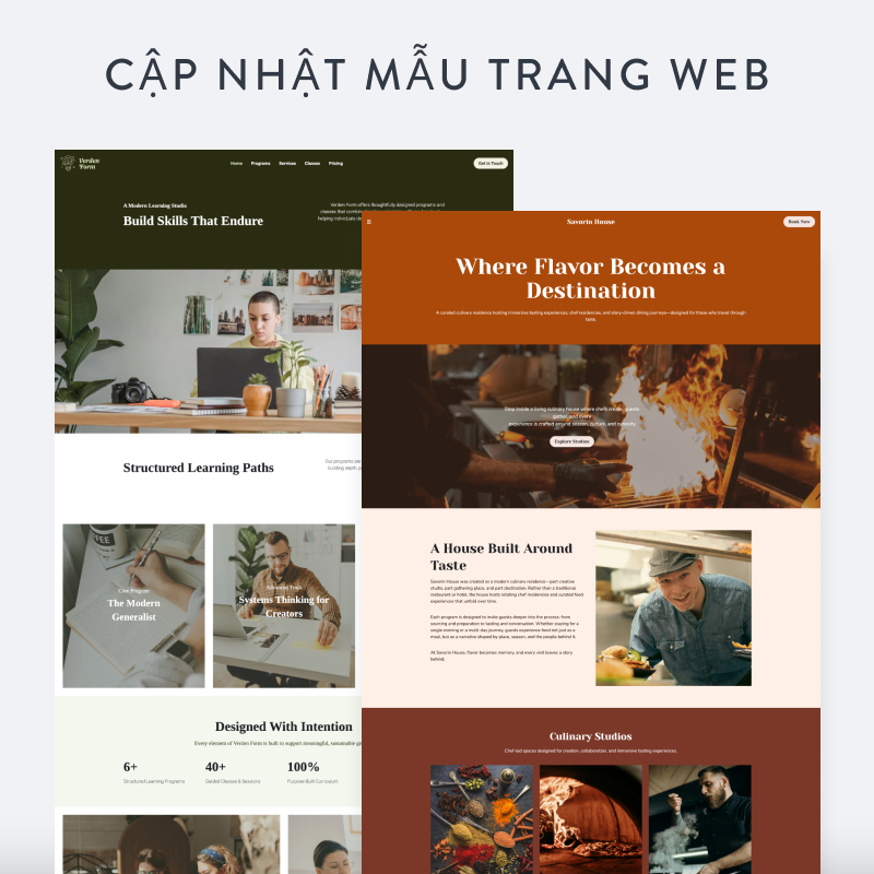 Cập nhật mẫu trang web - Cập nhật - Strikingly
