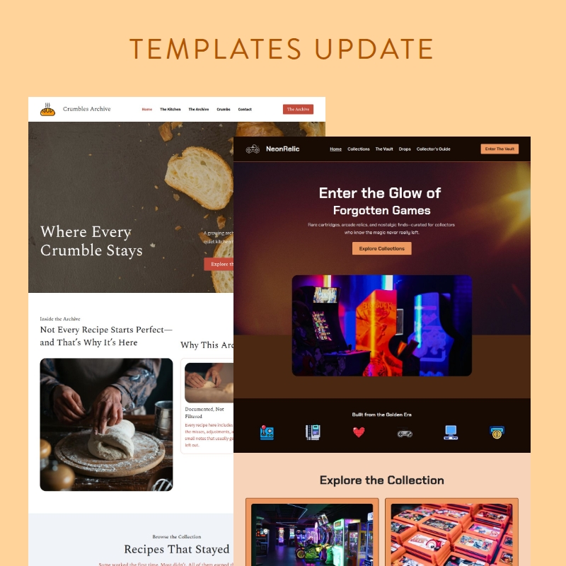 Templates Update - Updates - Strikingly