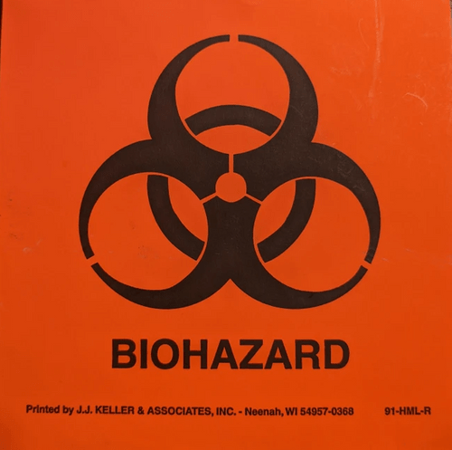 4" x 4" Small Biohazard Label