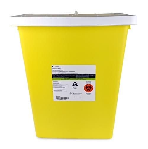 8985 - 8 GAL Yellow Sharps Container - W/Rotor-Split Lid