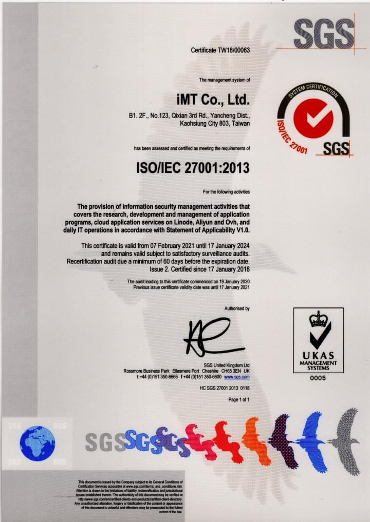 Certificates - iMT Official Site
