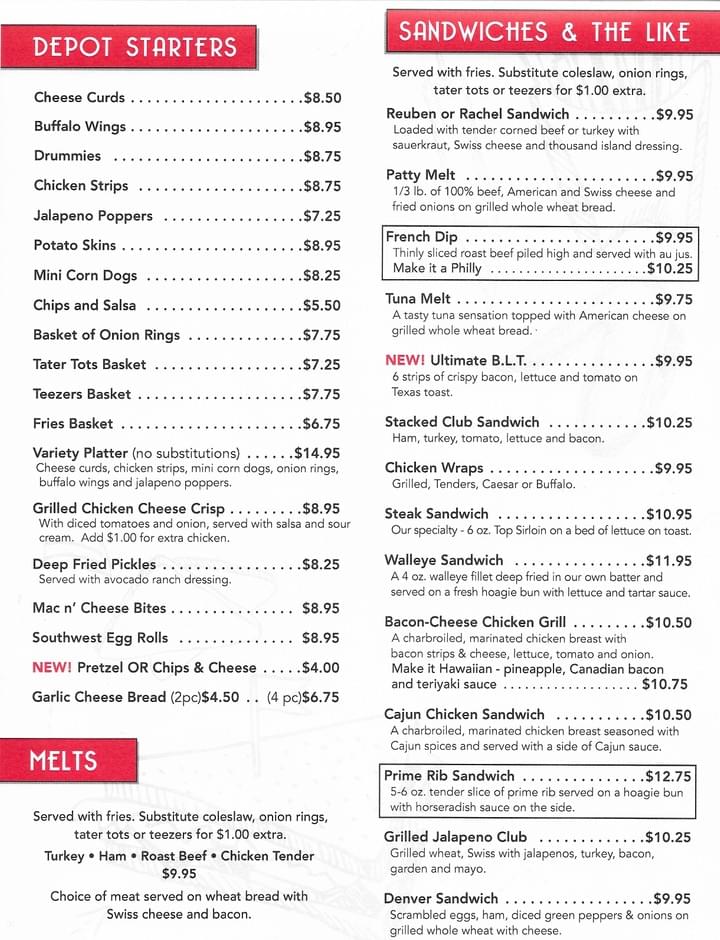 MENU - SUNSHINE DEPOT