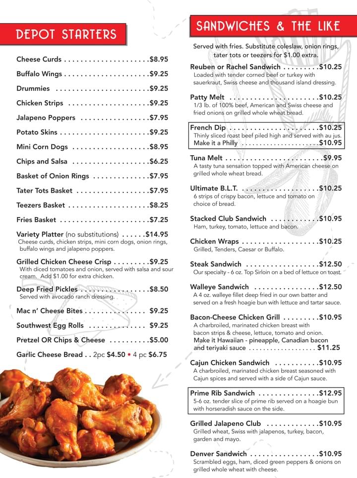 MENU - SUNSHINE DEPOT