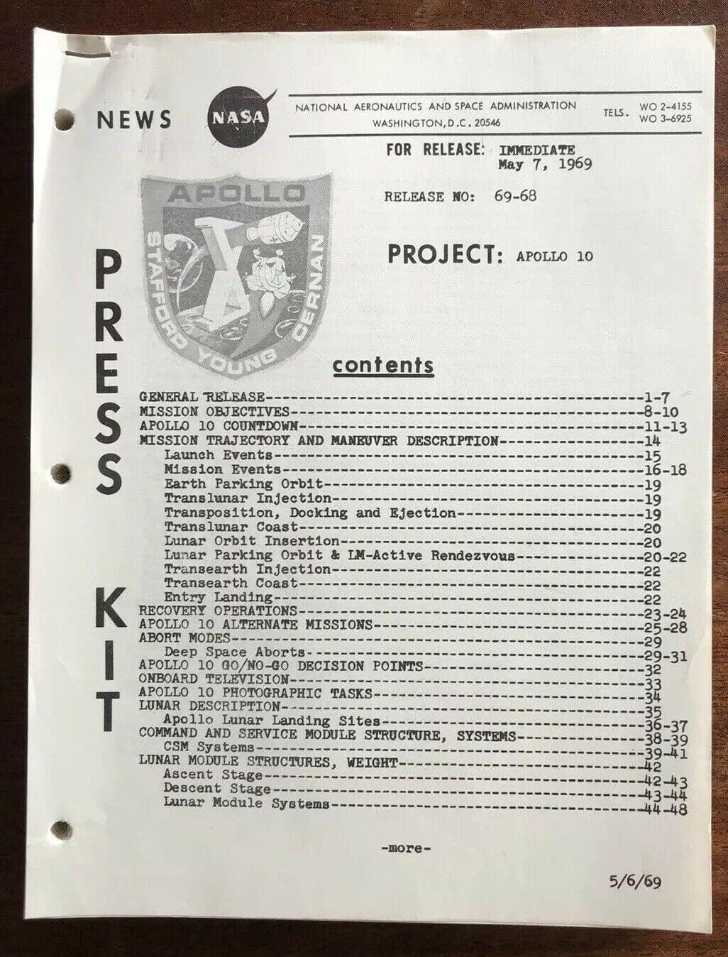 Apollo 10 - Space Collectibles, artifacts and memorabilia