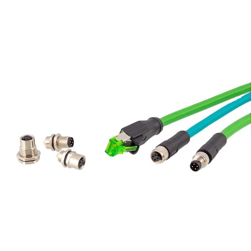 M8 Cable Connector | A B D Coded | Straight Right Angled | 3 4 6 8 Pin ...