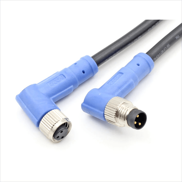 M8 Cable Connector | A B D Coded | Straight Right Angled | 3 4 6 8 Pin ...