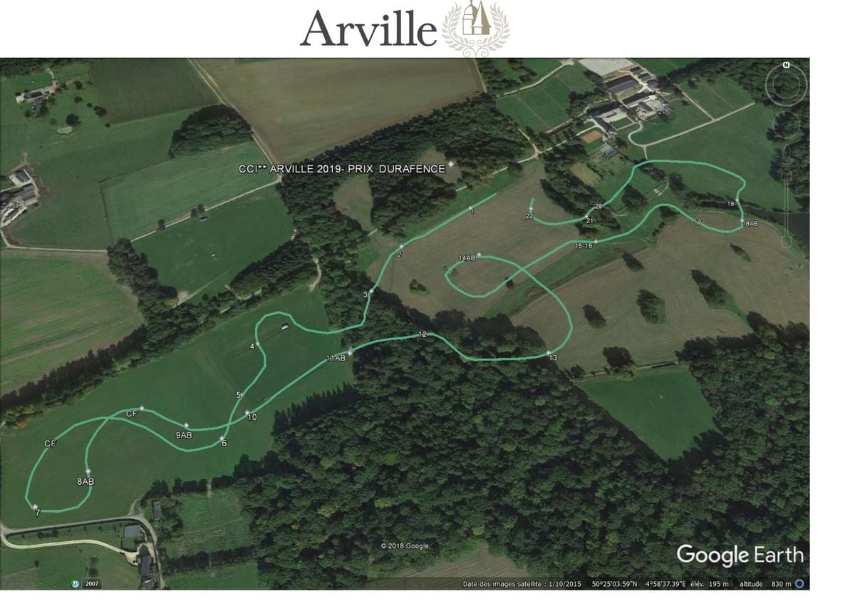 Cross country plan - Concours Complet Arville English