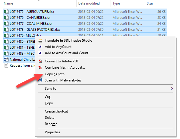 Copy Paste Multiple File Names At Once Work Instruction