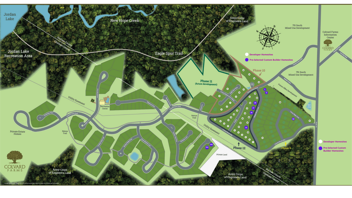 Community Site Map - Colvard Farms | Durham Luxury Custom Built Community