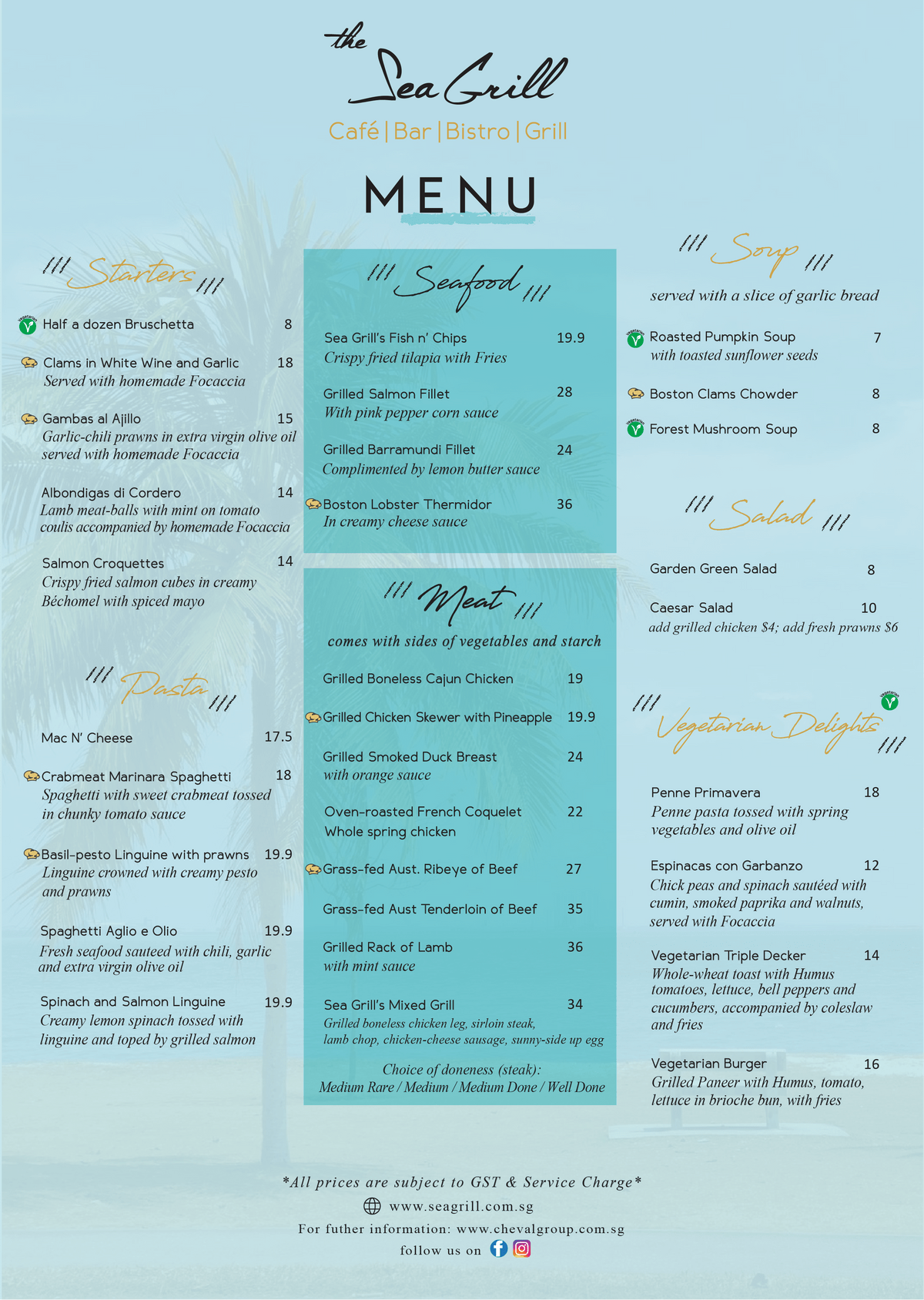 Menu - The Seagrill