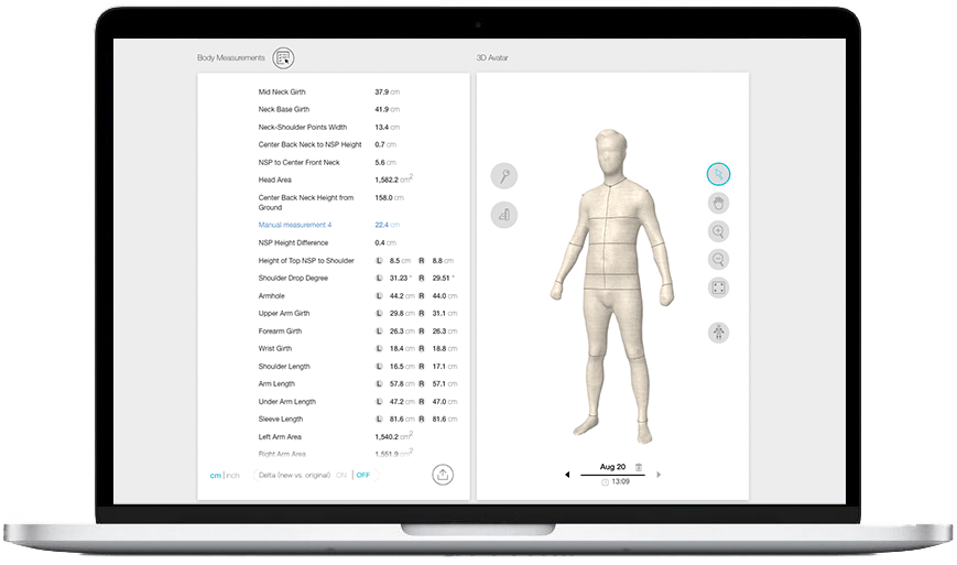 3D body scanner for virtual body measurement