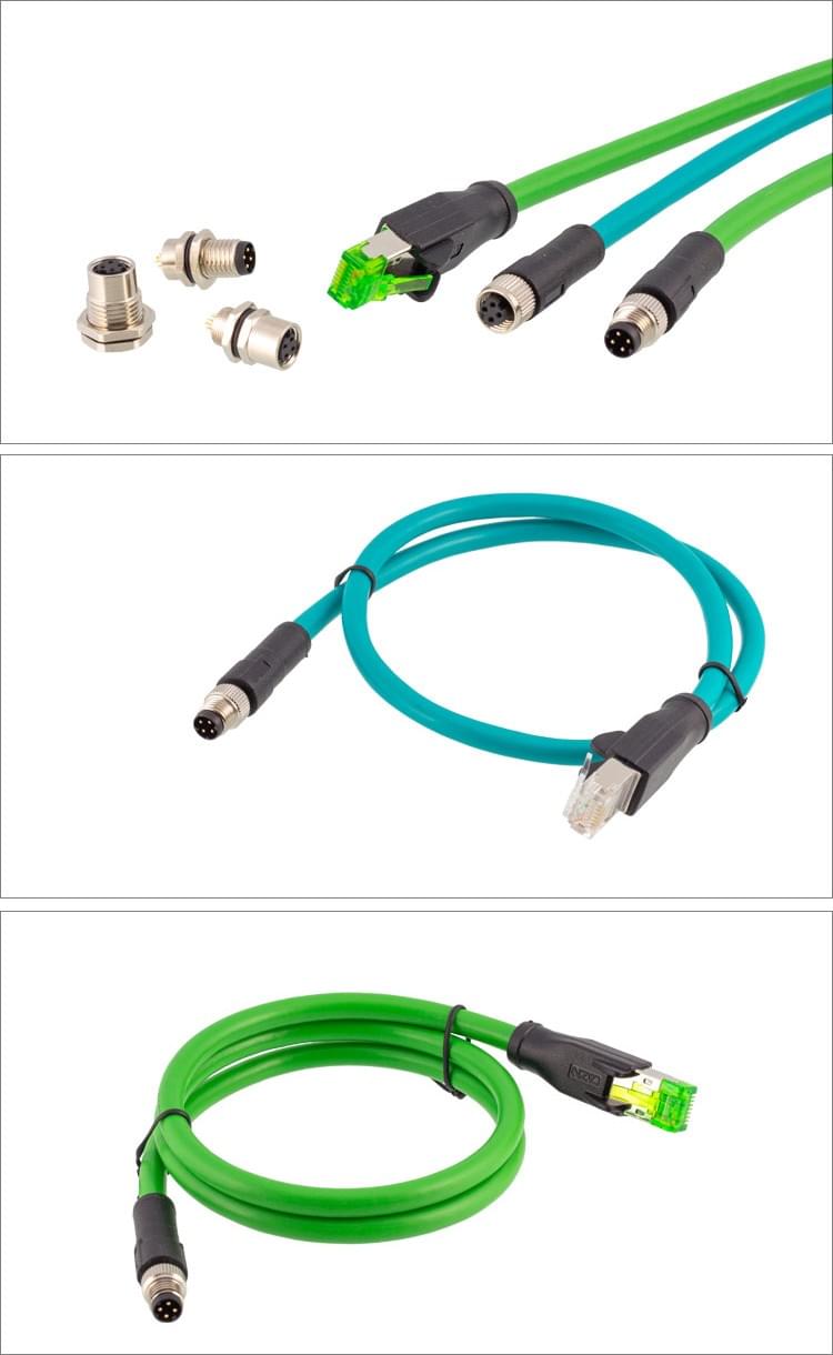 M8 Ethernet Cable | M8 To RJ45 Cable |D coded | CAT5E 4 pin | China factory
