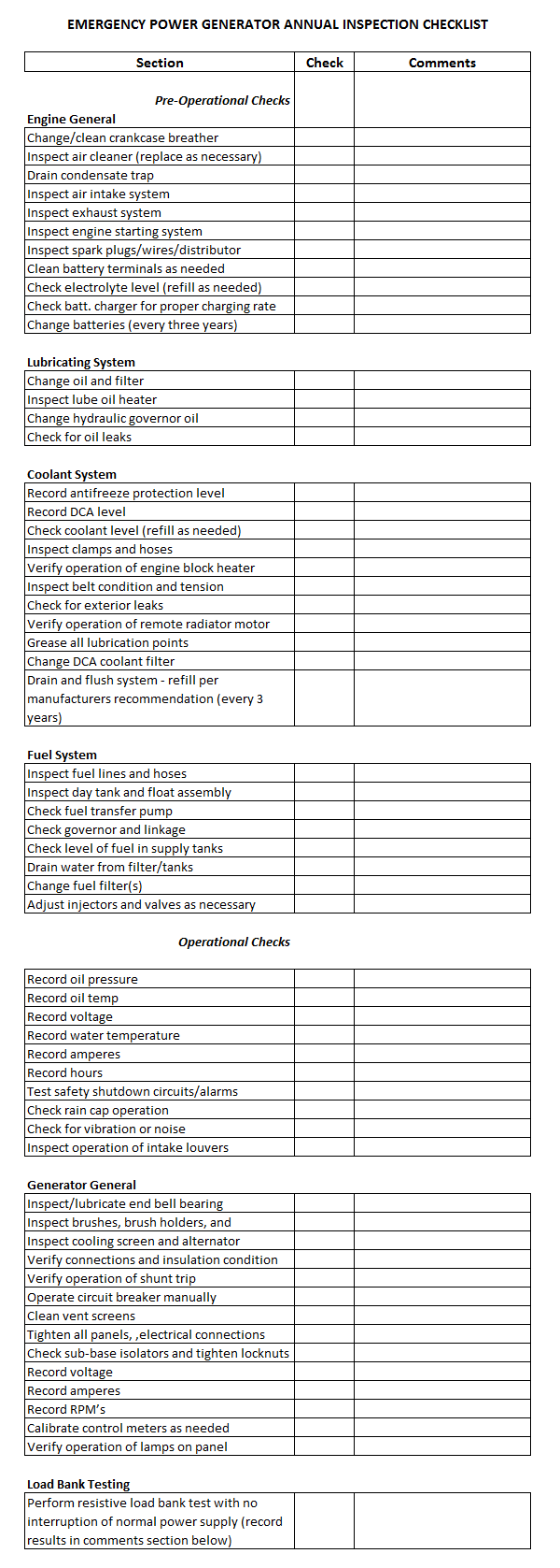 Emergency Power Generator